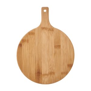 Farberware Round Paddle Board with Juice Groove, 7.5x10 Inch, Bamboo