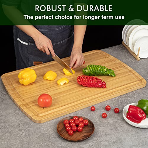 30x20 Bamboo Wood Cutting Board for Kitchen, Extra Large Cutting Board with Juice Groove, Over Sink Cutting Board, Stove Top Cover, Noodle Board Stove Cover