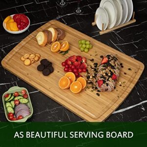 30x20 Bamboo Wood Cutting Board for Kitchen, Extra Large Cutting Board with Juice Groove, Over Sink Cutting Board, Stove Top Cover, Noodle Board Stove Cover