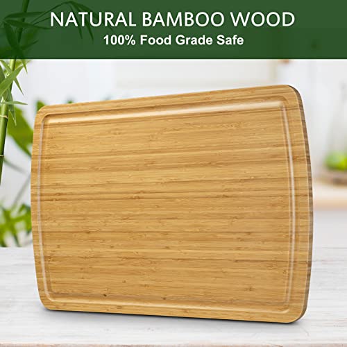 30x20 Bamboo Wood Cutting Board for Kitchen, Extra Large Cutting Board with Juice Groove, Over Sink Cutting Board, Stove Top Cover, Noodle Board Stove Cover