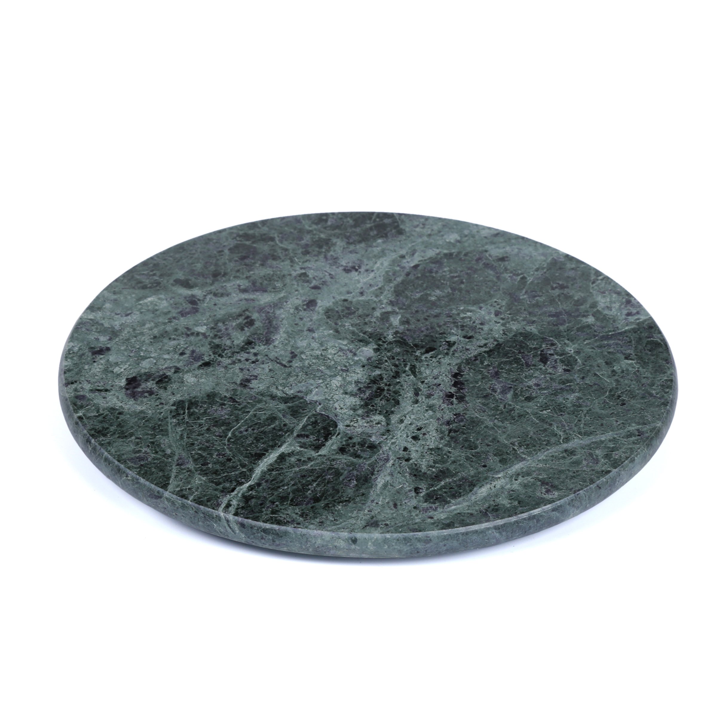 Creative Home Natural Green Marble 12 Inch Round Cheese Board Cake Dessert Snack Serving Platter Kitchen Countertop Organizer, Green