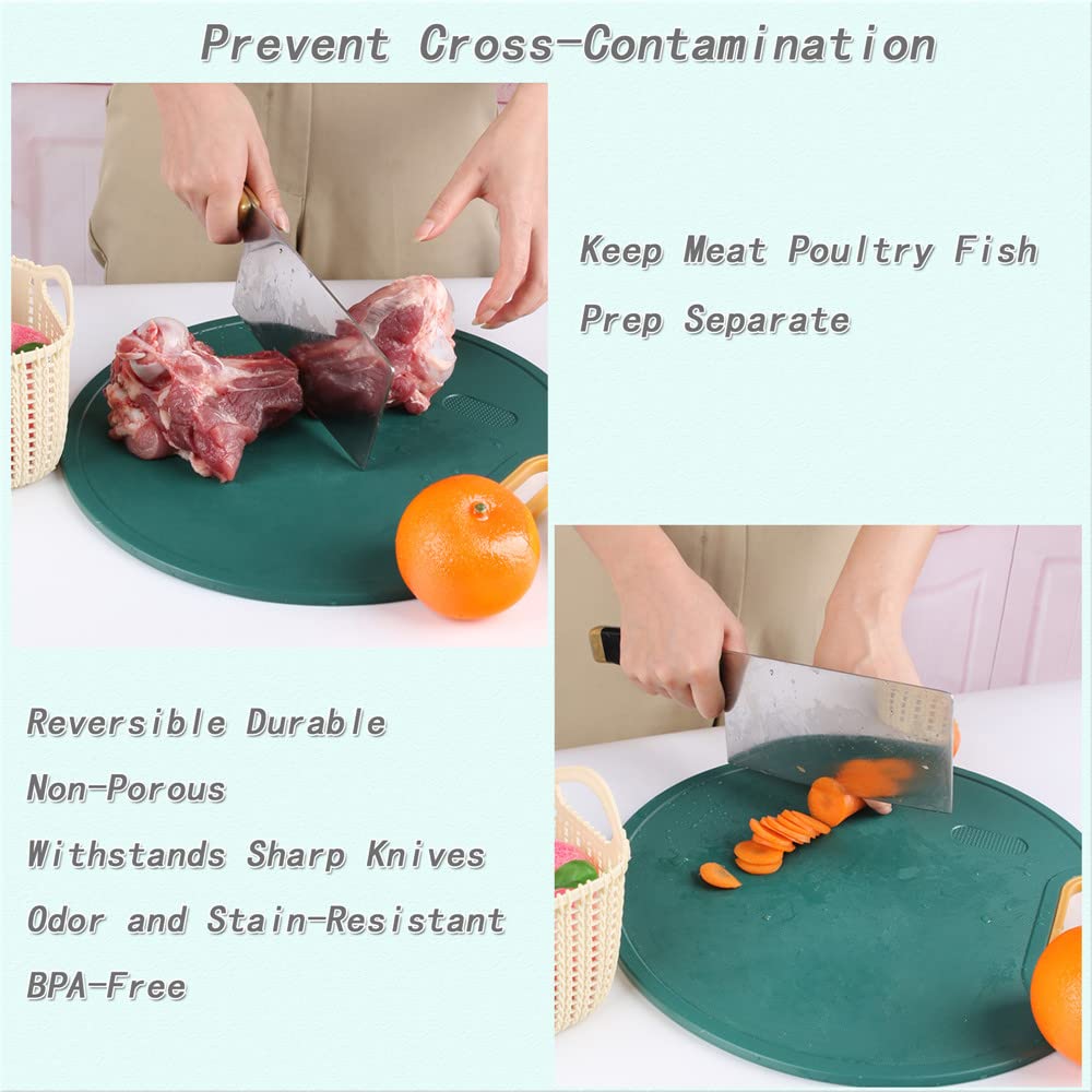 LUREASY Plastic Cutting Board Set of 3, Large Food Chopping Boards, Cutting Boards for kitchen Dishwasher Safe, Chop Meat, Veggies w/Easy Grip Handles