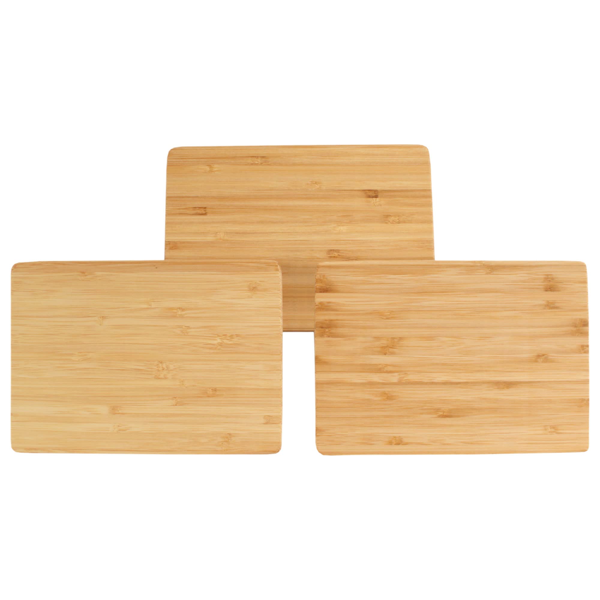 BambooMN Small Premium Bamboo Serving and Cutting Board, Charcuterie, Home and Everyday use - 7.9" x 5.5" x 0.4" - 3 pcs