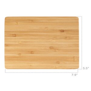 BambooMN Small Premium Bamboo Serving and Cutting Board, Charcuterie, Home and Everyday use - 7.9" x 5.5" x 0.4" - 3 pcs