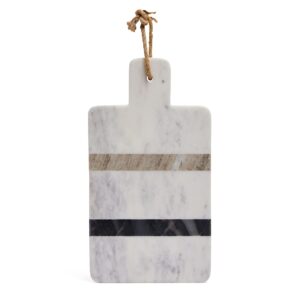 lexi home marble collection 15 in. rectangle charcuterie board - stripes