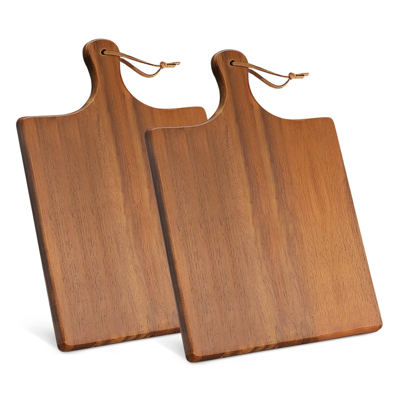 AIDEA Wood Cutting Board Large Charcuterie Board with Handle(17"x11") 2Pack Dark Brown