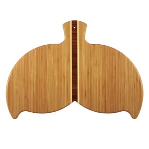 Totally Bamboo Whale Tail Shaped Bamboo Serving and Cutting Board, 14-1/2" x 10-1/2"