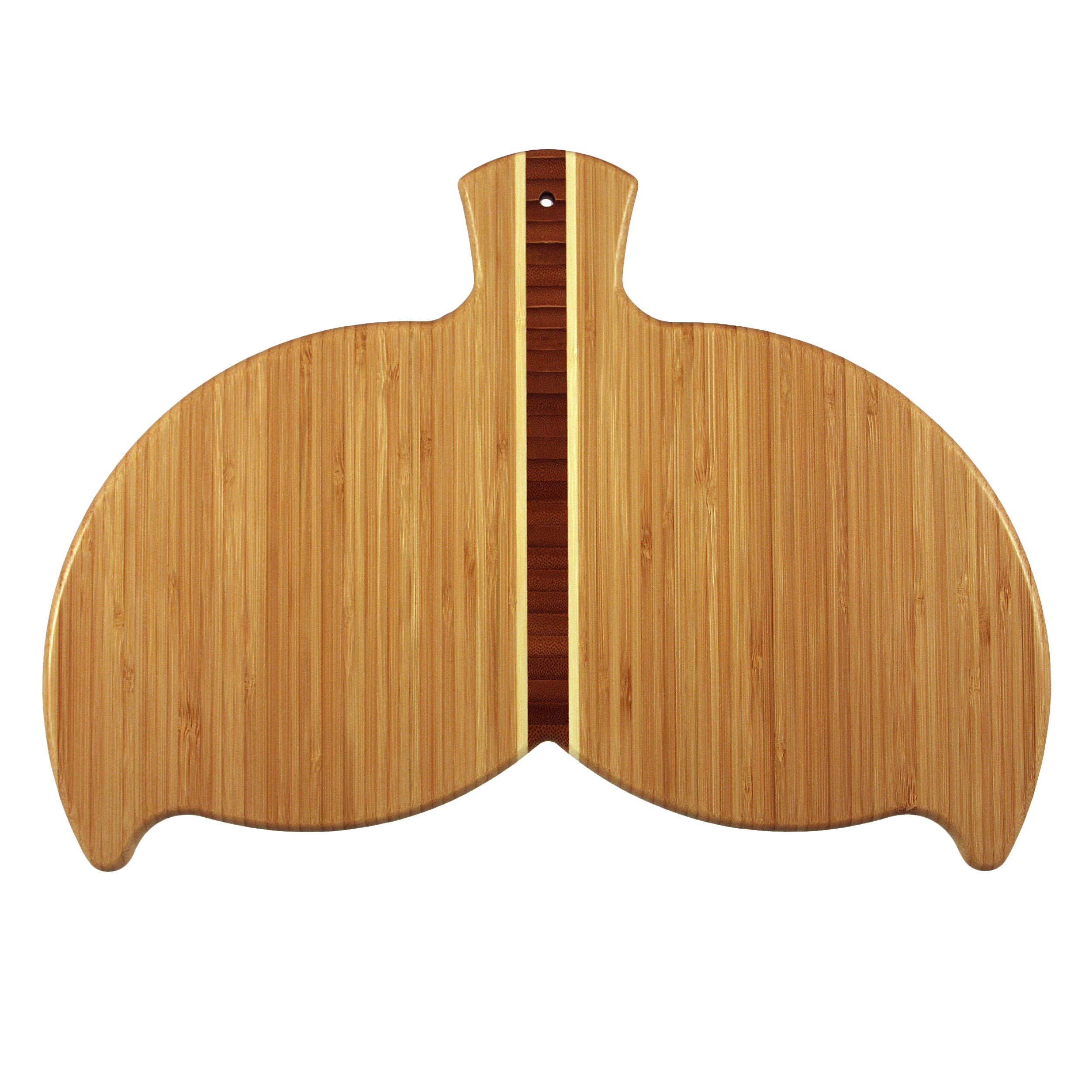 Totally Bamboo Whale Tail Shaped Bamboo Serving and Cutting Board, 14-1/2" x 10-1/2"