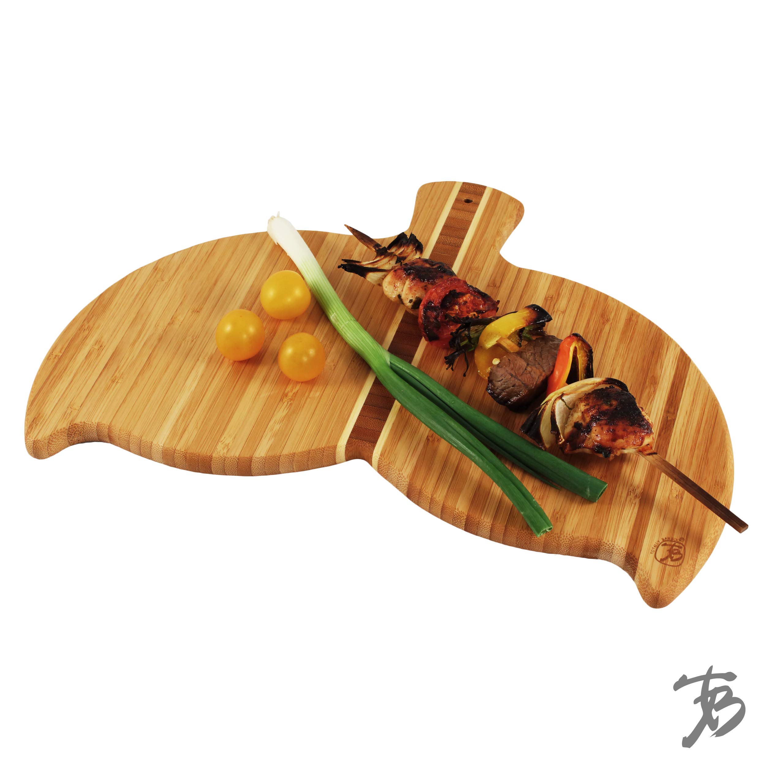 Totally Bamboo Whale Tail Shaped Bamboo Serving and Cutting Board, 14-1/2" x 10-1/2"