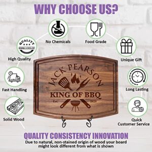 Personalized Dad Cutting Board - Custom Wood Grill Board For BBQ Masters - Unique Barbeque and Grilling Gift Idea for Fathers Day, Birthday, Anniversary, Christmas For Men, Husband, Dad, Grandpa, Him