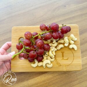 Personalized Cutting Boards - Small Monogrammed Engraved Cutting Board (M) - 9x6 Customized Bamboo Cutting Board with Initials - Wedding Kitchen Gift - Wooden Custom Charcuterie Boards by On The Rox