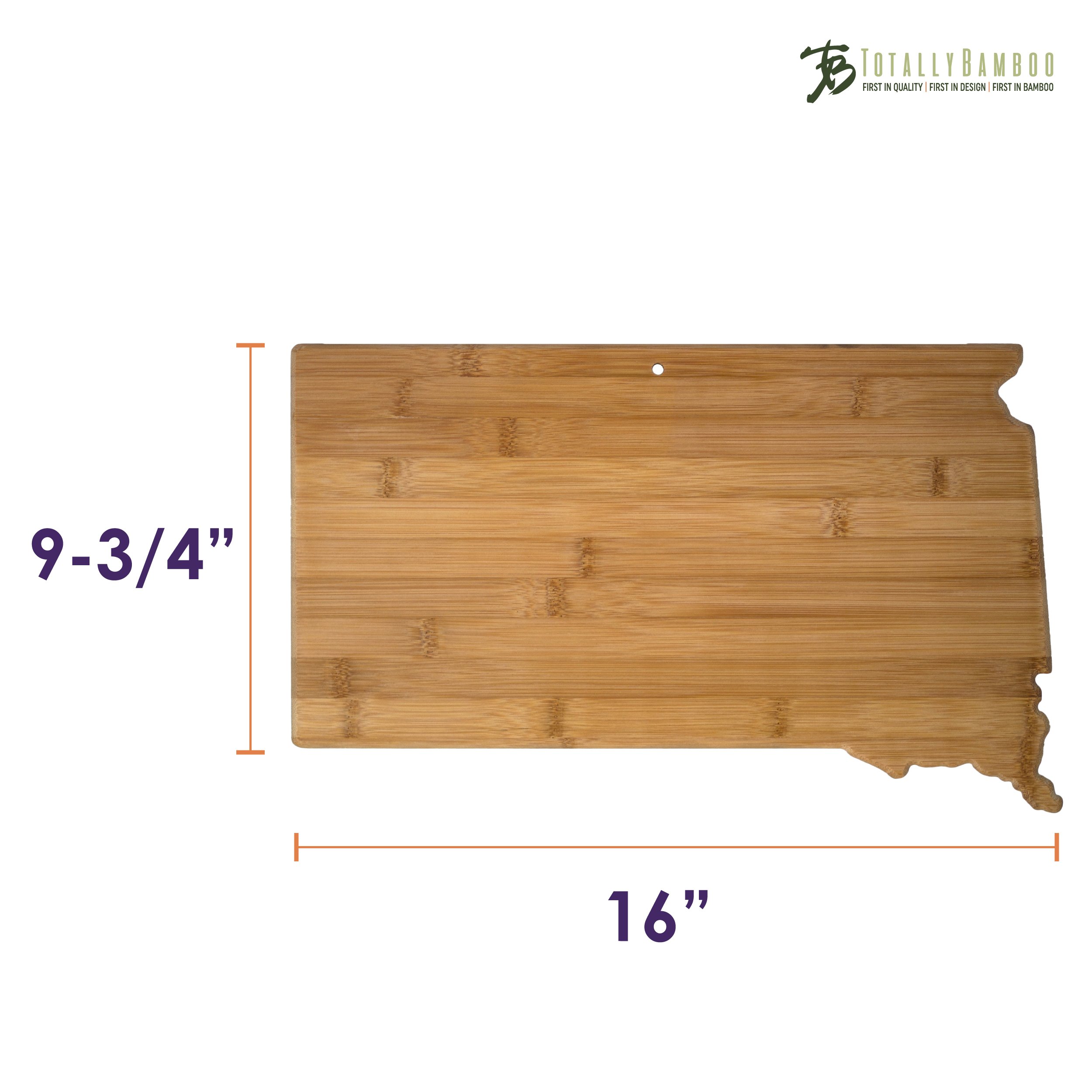 Totally Bamboo South Dakota State Shaped Serving & Cutting Board, Natural Bamboo