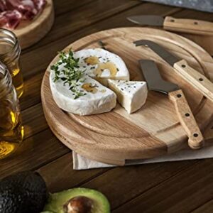 PICNIC TIME NCAA TCU Horned Frogs Circo Cheese Board and Knife Set - Charcuterie Board Set - Wood Cutting Board