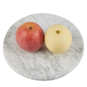 Natural Marble Round Trivet Cheese Board Dessert Serving Plate, Serving Tray, Cheese Cutting Board, 9.8" Diameter