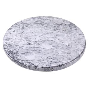 flexzion round marble cheese board - 12 inch white marble serving board for charcuterie, cheese, cutting, pastry, trivet - non-stick and heat resistant marble board