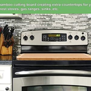 22 x 12 Extra Large Bamboo Cutting Board XXXL for Kitchen with Juice Groove Pour Spout & Handles and Heavy Kitchen Chopping Carving Board for Meat, Turkey, BBQ, Vegetables