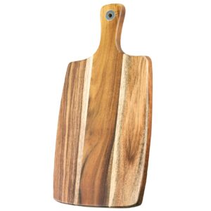 acacia wood cutting board with handle - evnsix wooden chopping board for meat, bread, vegetables,fruits,cheese serving boards, decorative charcuterie boards kitchen countertop