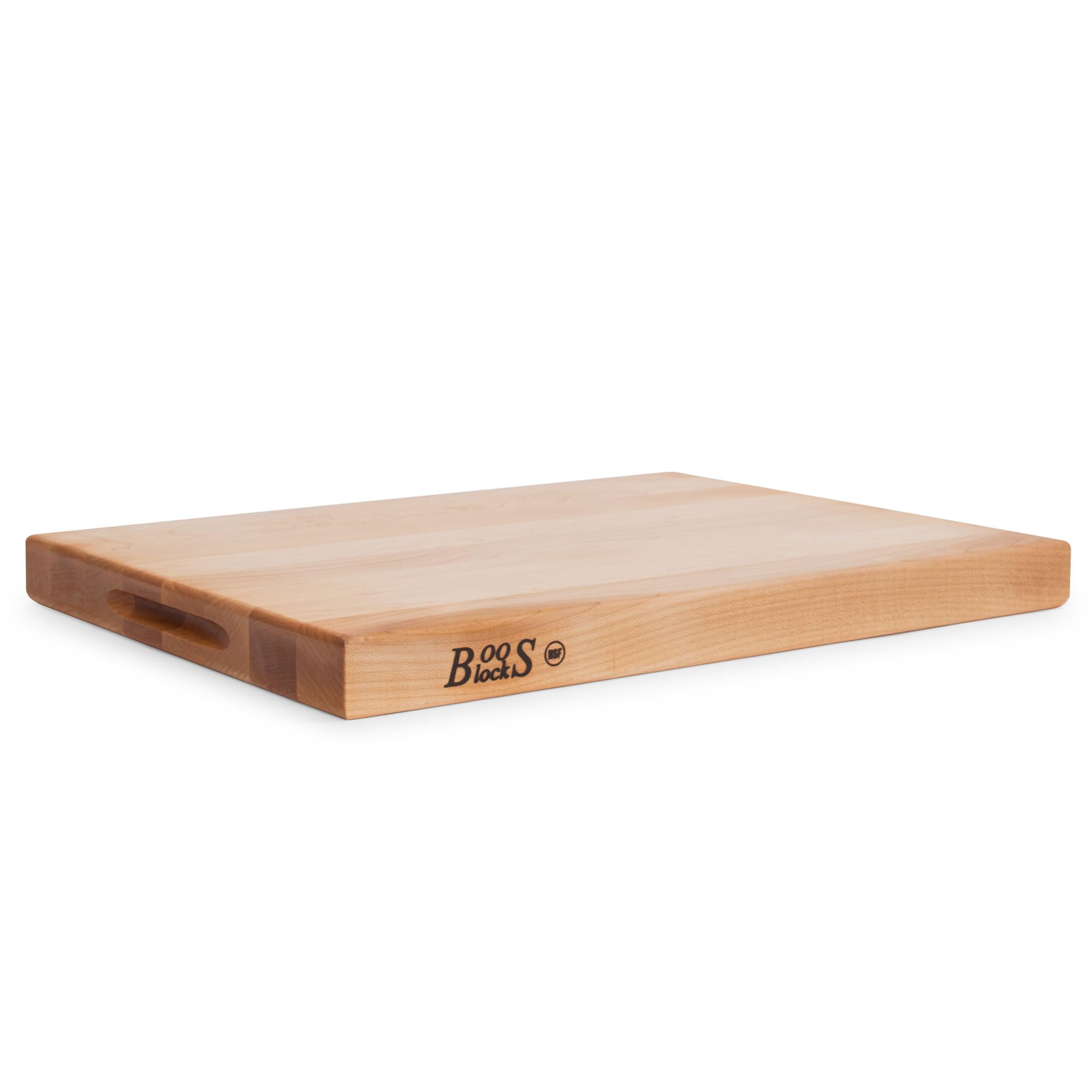 John Boos Maple Wood Reversible Cutting Board for Kitchen Prep, 20 x 15 Inches, 1.75 Inches Thick Edge Grain Rectangular Charcuterie Boos Block