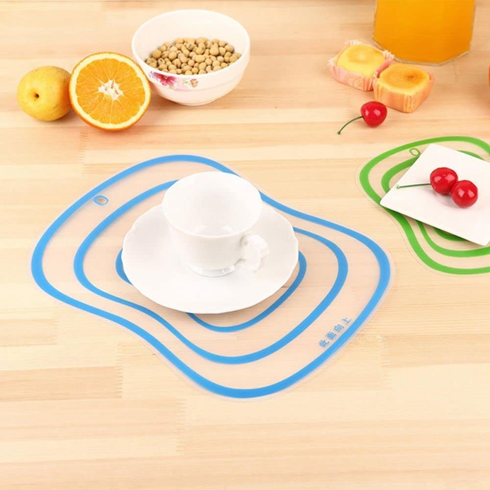 BYBYCD Transparent Plastic Cutting Board Chopping Board Non-slip Hangable Cutting Plate Kitchen Tools Kitchen Accessories(L,blue)