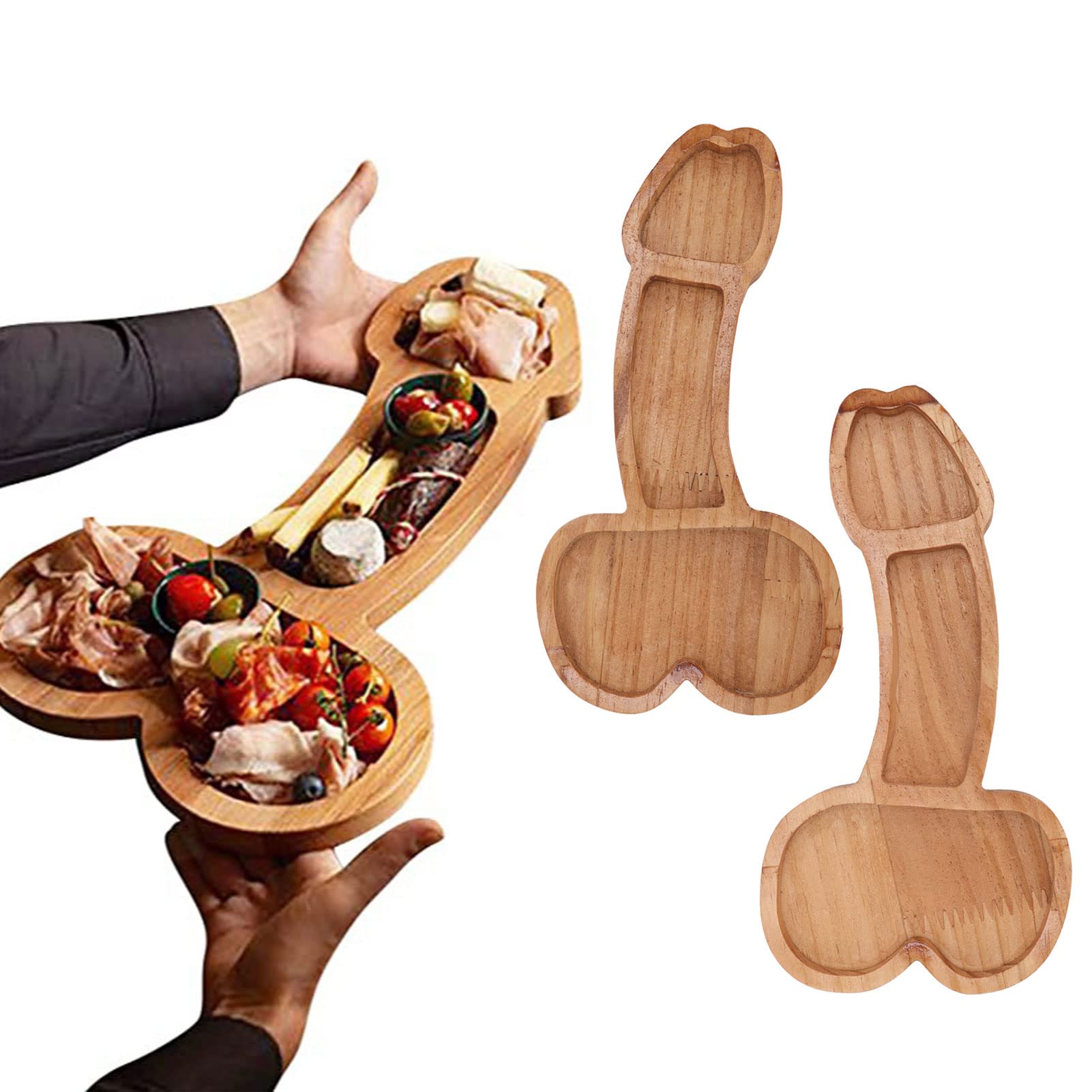 Wooden Unique Funny Aperitif Board,Cheese Board, Charcuterie Boards, Platters for Serving Food, Gifts for Women, House Warming Presents, Charcuterie Accessories, 9.6x4.9in, BPA Free(Left)