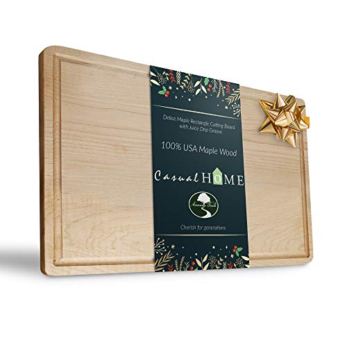 Casual Home Delice Maple Rectangle Juice Drip Groove Cutting Board, Rectangular 15.5x11