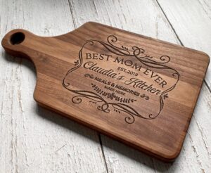 personalized cutting board for mom custom cutting board mothers day chopping board paddle wood engraved