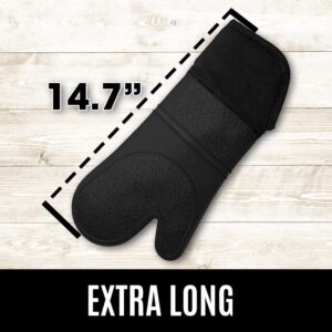 HOMWE Kitchen Cutting Board and Extra Long Professional Silicone Oven Mitt