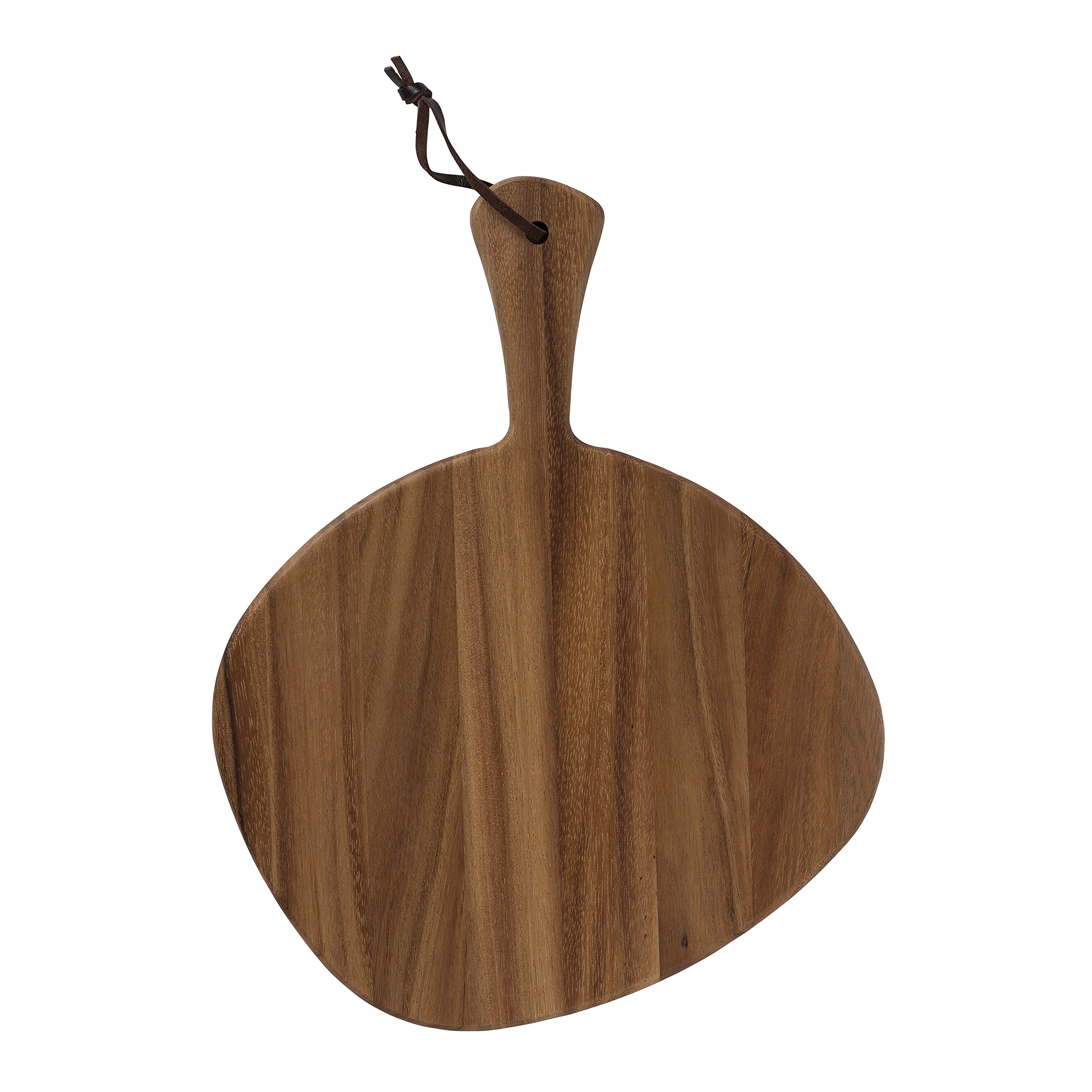 Bloomingville Irregular Shaped Acacia Wood Cutting Board/Tray with Leather Strap