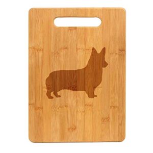 bamboo wood cutting board corgi