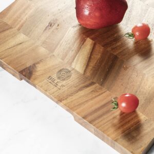 BILL.F Acacia Wood Cutting Board, 18" Large Kitchen Chopping Board, Splicing Process Cutting Board with Inner Handle,18 x 13 x 1 Inch