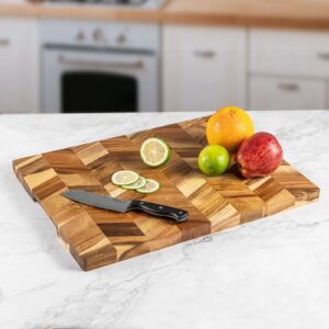 BILL.F Acacia Wood Cutting Board, 18" Large Kitchen Chopping Board, Splicing Process Cutting Board with Inner Handle,18 x 13 x 1 Inch