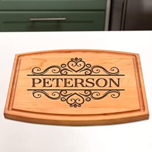 Personalized Mr & Mrs Cutting Board Wedding Gift for Couple Custom Engraved Arched Cutting Board