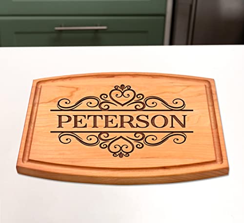 Personalized Mr & Mrs Cutting Board Wedding Gift for Couple Custom Engraved Arched Cutting Board