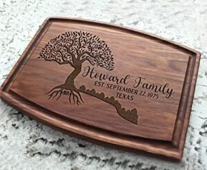 personalized mr & mrs cutting board wedding gift for couple custom engraved arched cutting board