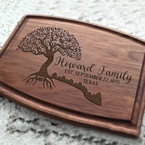 Personalized Mr & Mrs Cutting Board Wedding Gift for Couple Custom Engraved Arched Cutting Board