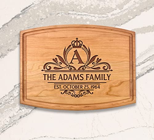 Personalized Mr & Mrs Cutting Board Wedding Gift for Couple Custom Engraved Arched Cutting Board