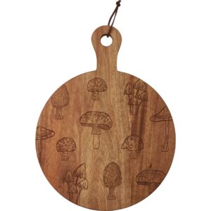 primitives by kathy mushrooms cutting board 10" x 13.25" x 0.50"