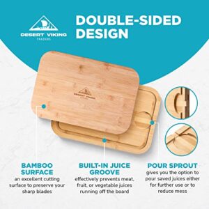 Desert Viking Traders - Bamboo Cutting Board, Kitchen Cutting Board with Juice Groove, Wooden Cutting Board for Fruits, Vegetables, Meat, & Bread, 17.87 x 11.81 x 0.87 - Inches Cutting Board Bamboo