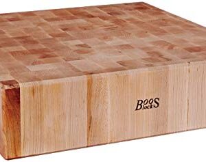 John Boos Block BB01 Classic Reversible Maple Wood End Grain Chopping Block, 24 Inches x 24 Inches x 6 Inches