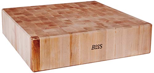 John Boos Block BB01 Classic Reversible Maple Wood End Grain Chopping Block, 24 Inches x 24 Inches x 6 Inches