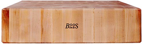 John Boos Block BB01 Classic Reversible Maple Wood End Grain Chopping Block, 24 Inches x 24 Inches x 6 Inches