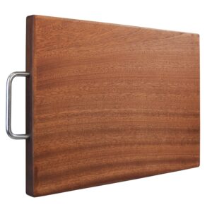 wood cutting board, large natural ebony kitchen cutting board, 17×11×1 inches, natural color.