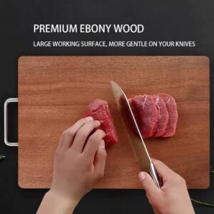 Wood Cutting Board, Large Natural Ebony Kitchen Cutting Board, 17×11×1 inches, Natural color.