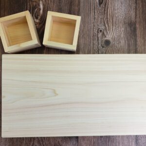 Hinoki Cypress Thick Cutting Board for Gift, Customized Laser Engraving and Wood Burning | Artisan Handmade One Solid Piece | Made in Korea (17.3"X9.5", Large)