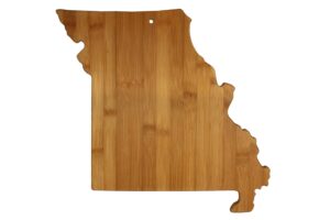 missouri state shaped premium bamboo organic wood cutting board