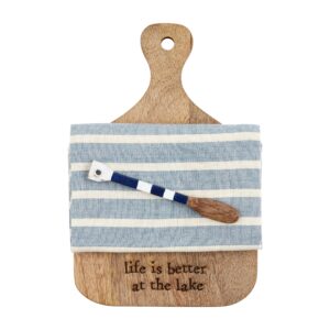 mud pie life oar serving set, board 10" x 6 1/2"