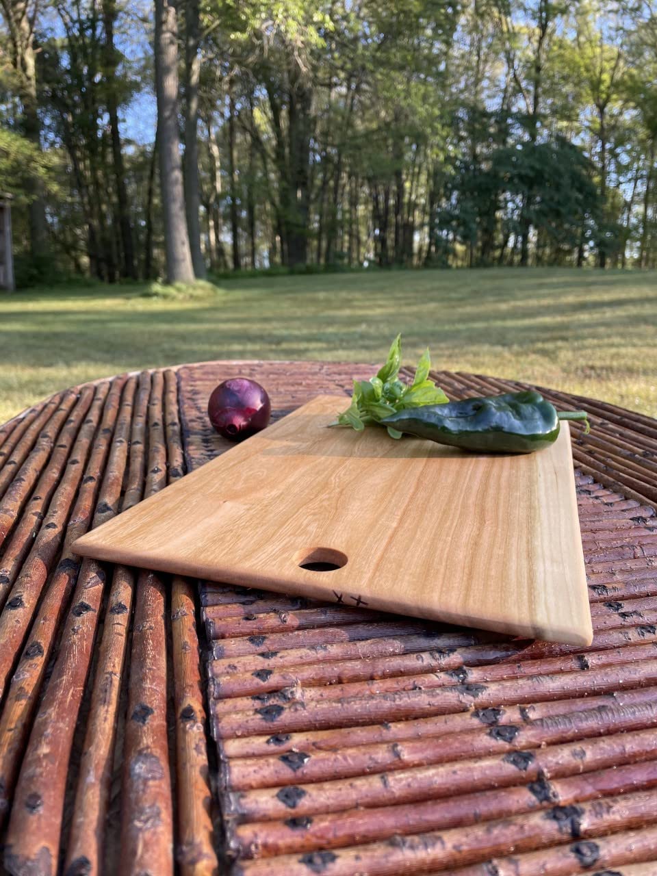 Wild Black Cherry Cutting Board/Charcuterie Platter. Handmade in Michigan USA from local trees. No Glue. No Seams. 9.4” x 14.4” x 0.25” (Black Cherry, 14.4" x 9.4" x 1/4")