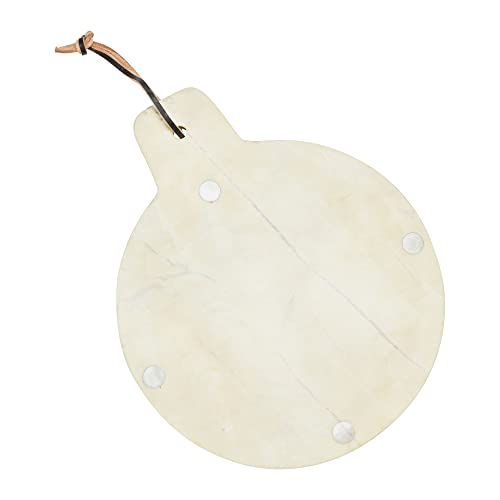 Bloomingville Sage Color Marble Tray with Leather Tie Cheese and Cutting Board, 12" L x 1" W x 10" H