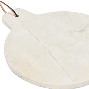 Bloomingville Sage Color Marble Tray with Leather Tie Cheese and Cutting Board, 12" L x 1" W x 10" H