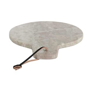 Bloomingville Sage Color Marble Tray with Leather Tie Cheese and Cutting Board, 12" L x 1" W x 10" H